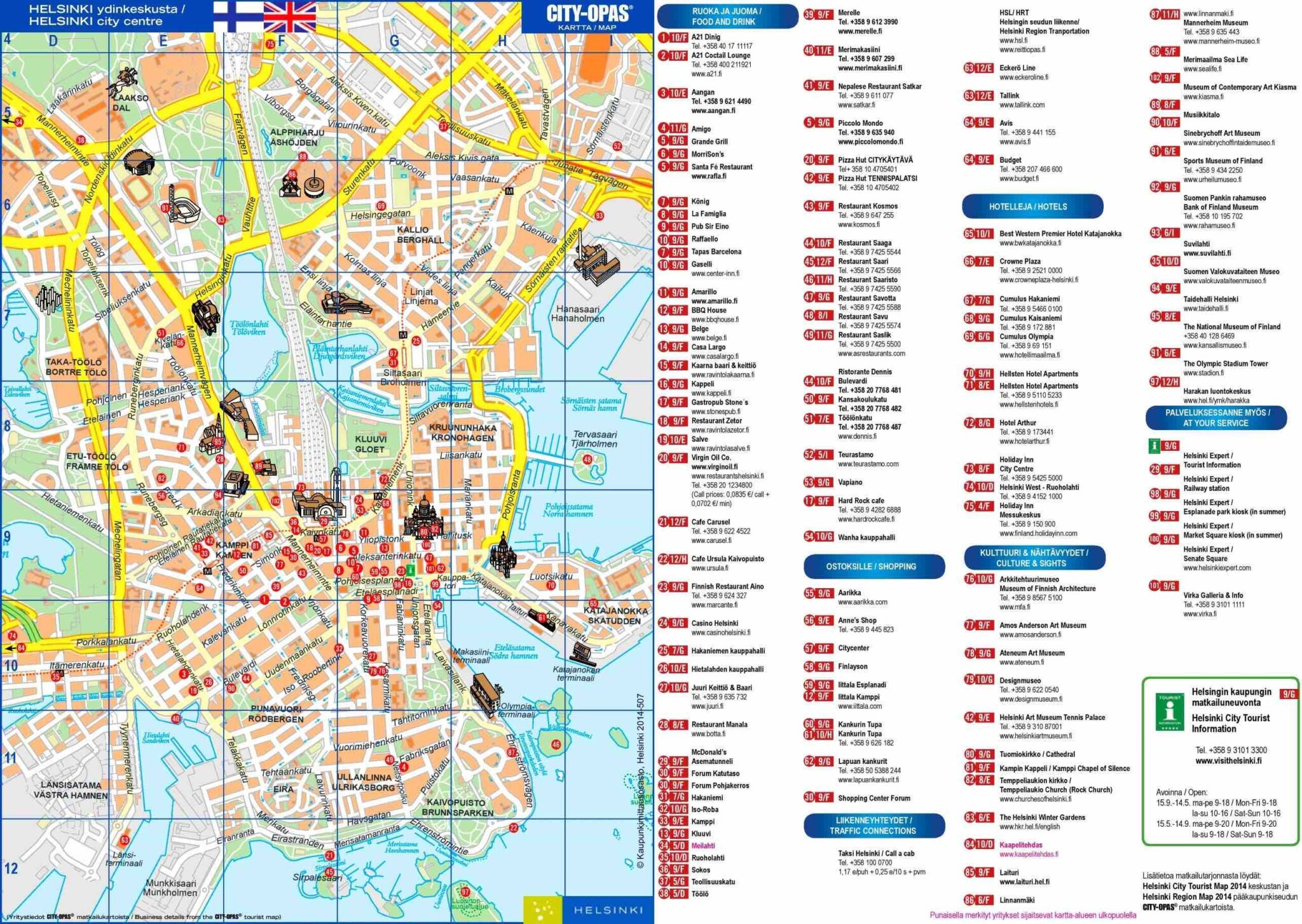 Carte de Helsinki - Tourisme Finlande
